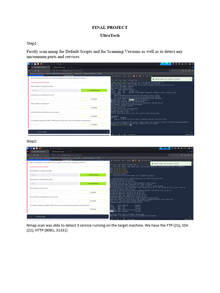Step1: Firstly Scan Nmap For Default Scripts and For Scanning Versions As Well As To Detect Any ...