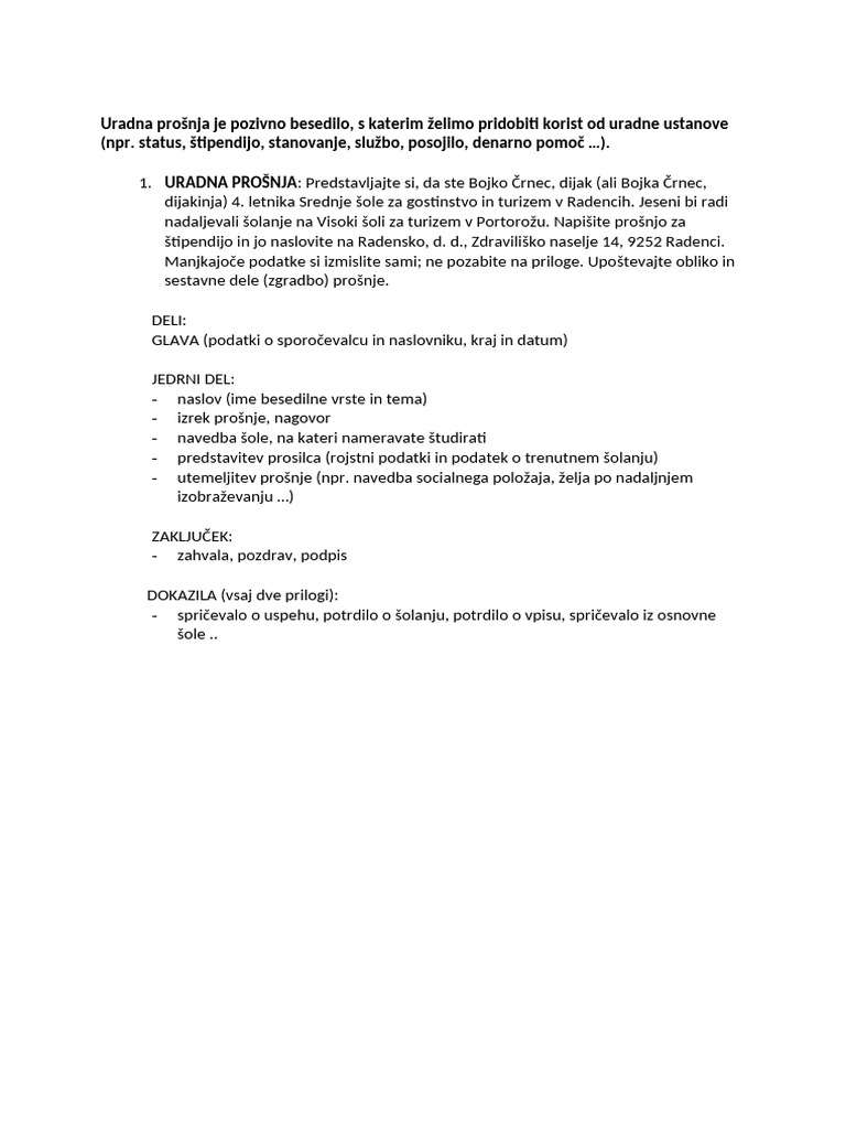 Besedilne vrste (vzorci) | PDF