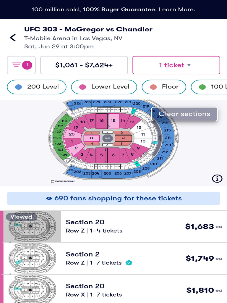 Ufc - Ultimate Fighting Championship Tickets T Mobile Arena 6 29 2024 ...