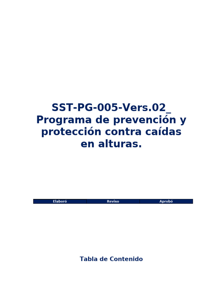 Prog - Prev Prot Alturas | PDF | Seguridad y salud ocupacional ...