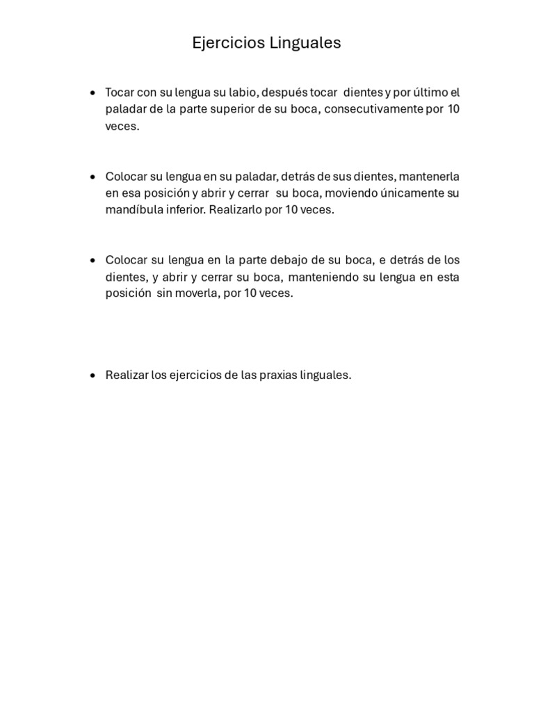 Ejercicios Linguales Prácticos | PDF