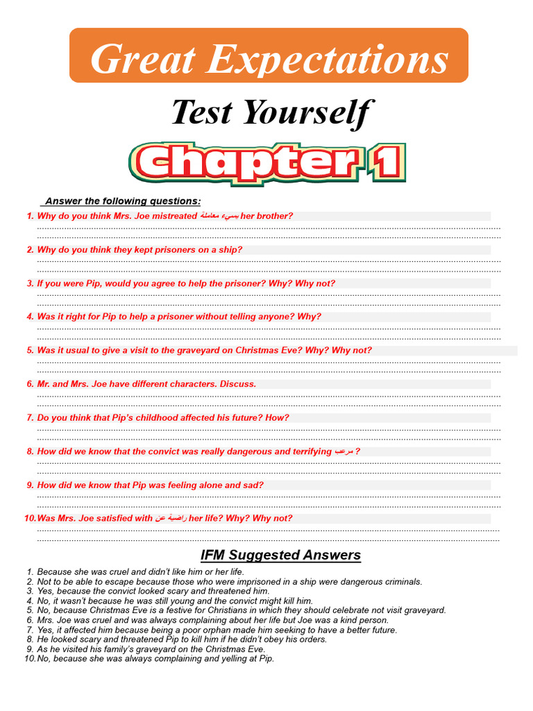 Test Yourself (The Great Expectations) | PDF | Estella (Great ...