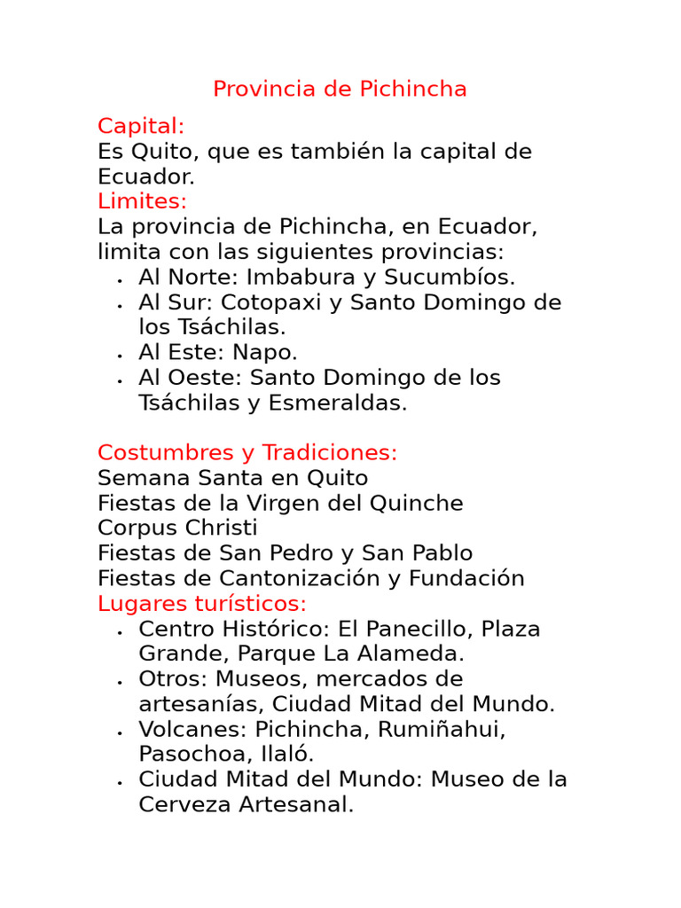 Provincia de Pichincha | PDF