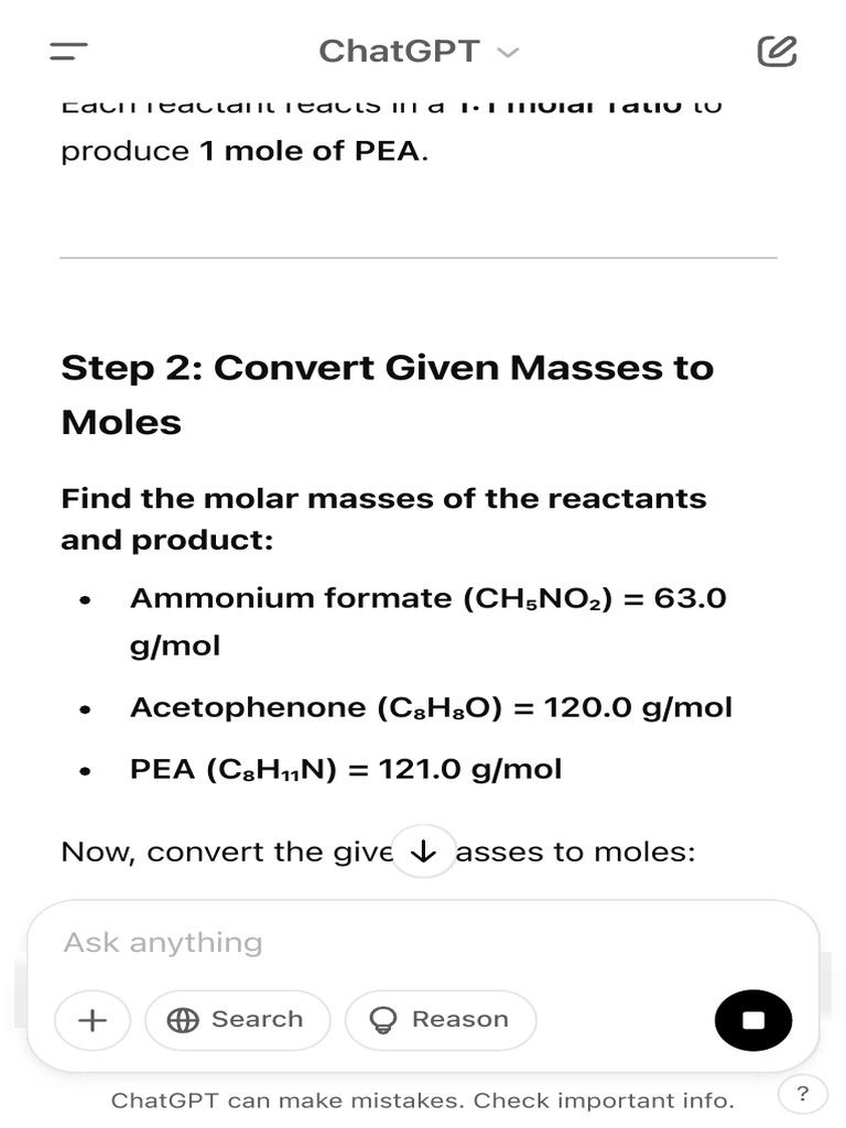 Limiting Reactant Calculation | PDF