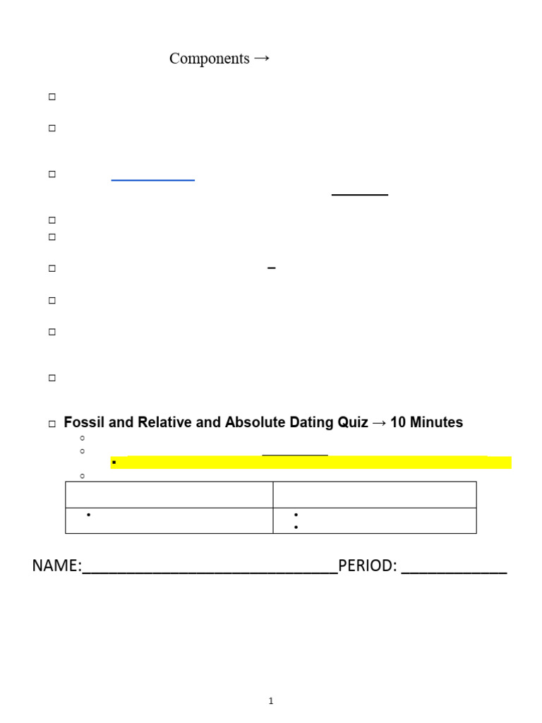 Fossil and Geologic time Packet Advanced (1) | PDF | Geology | Rock ...