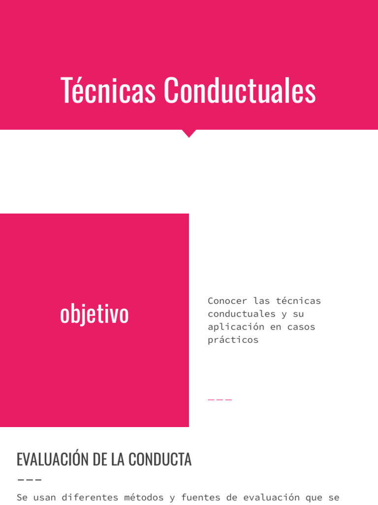 Técnicas Conductuales en Psicología | PDF | Reforzamiento | Comportamiento
