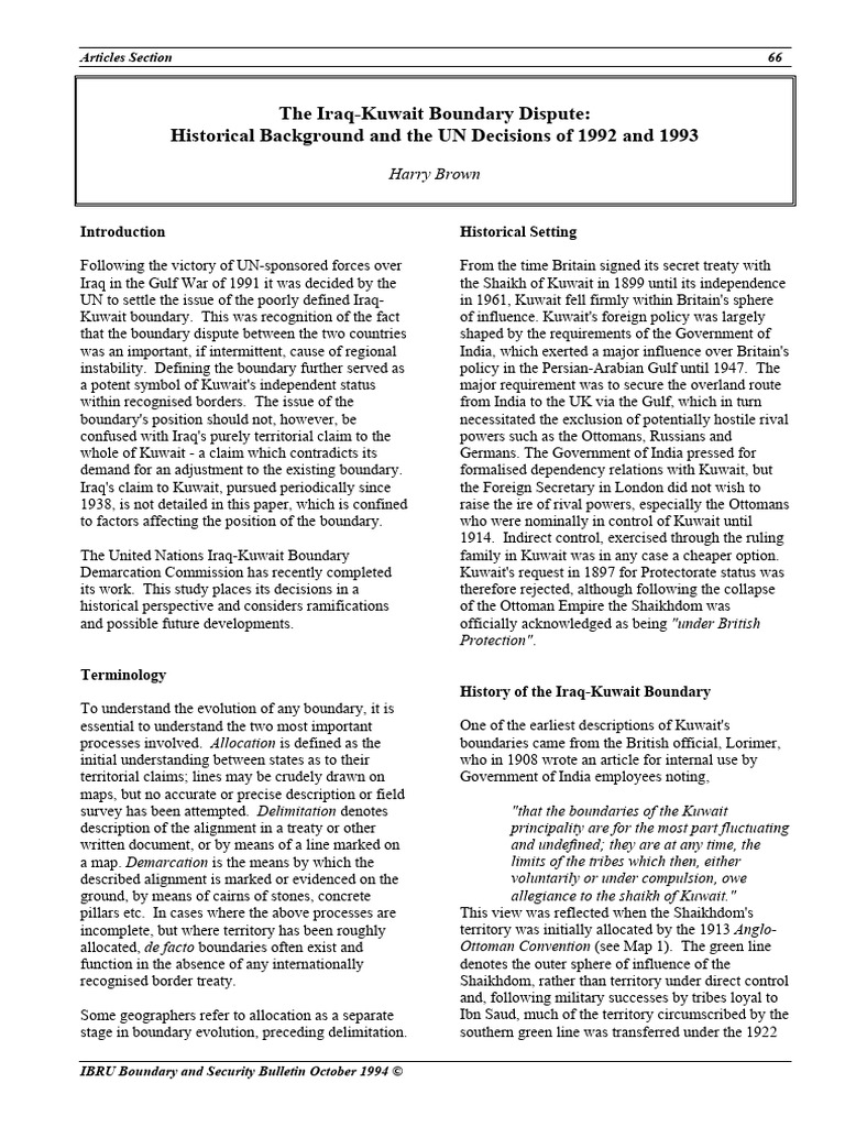 Boundary Iraq and Kuwait | PDF | Kuwait | Iraq
