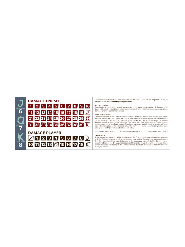 Regicide Solo SOLARSKI | PDF