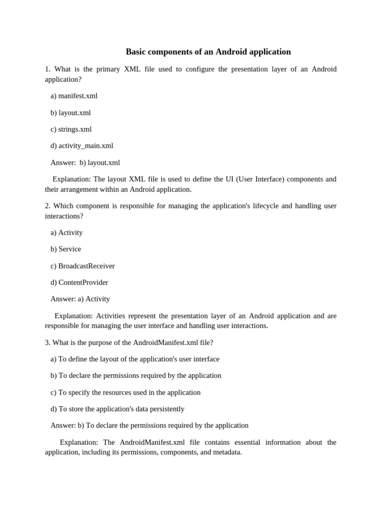 Basic Components of An Android Application | PDF | Android (Operating ... Basic Components of An Android Application | PDF | Android (Operating ...