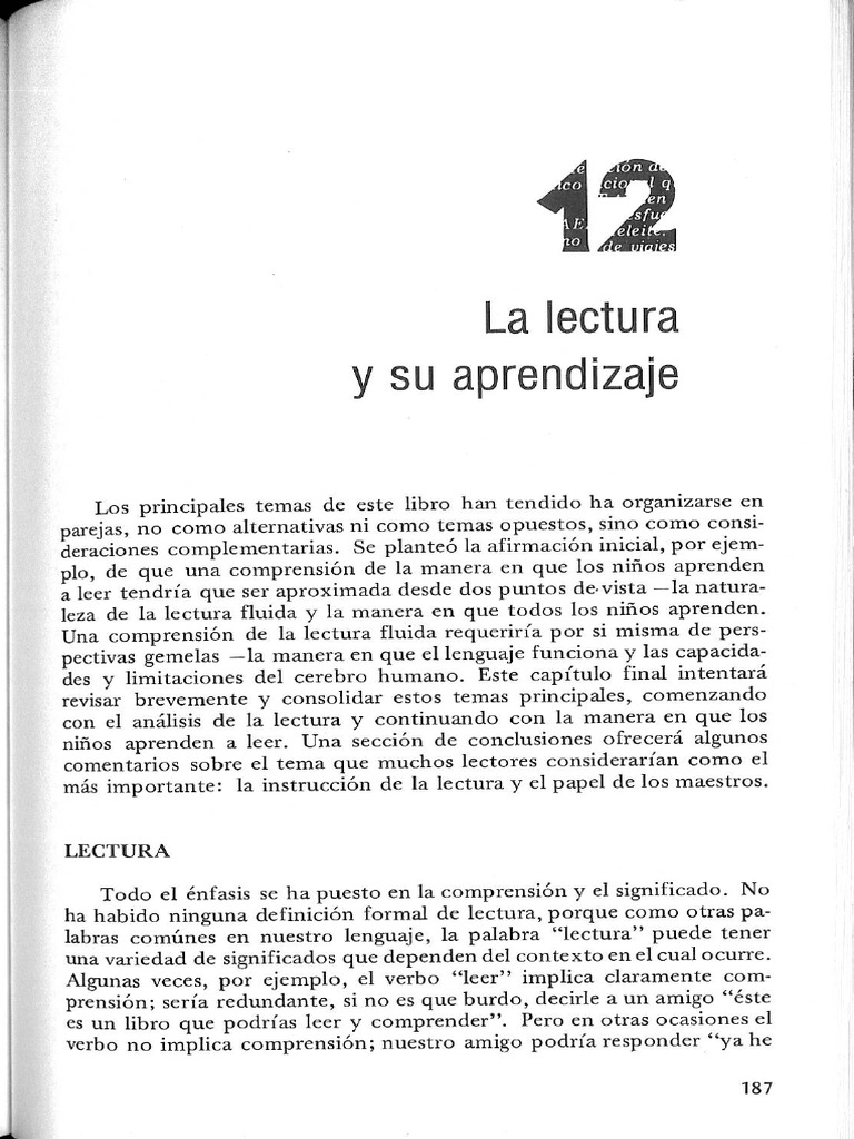 Comprension de La Lectura Analisis Psicolinguistico de La Lectura y Su ...
