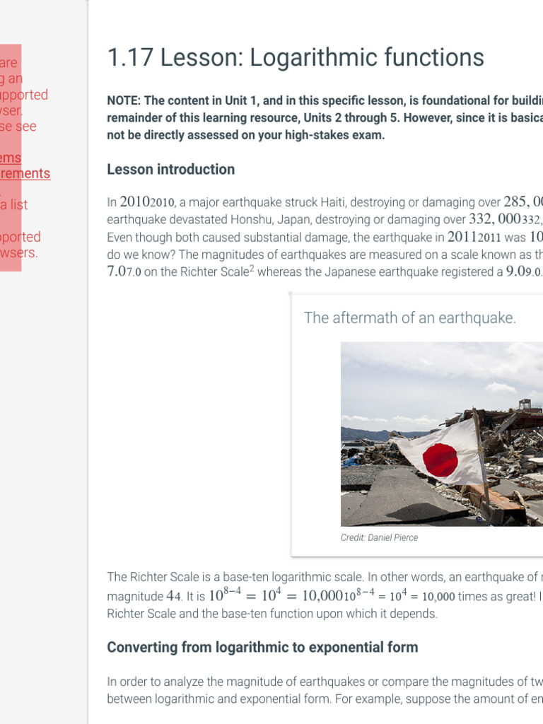 1.17. Lesson: Logarithmic Functions | PDF | Logarithm | Exponentiation