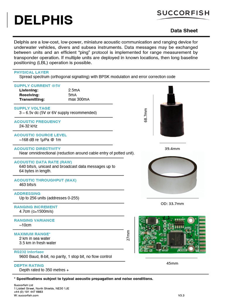 Miniature Acoustic Device for Subsea Use | PDF