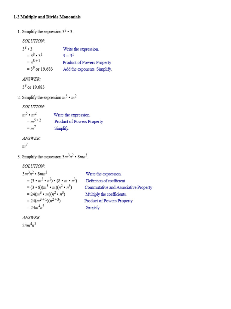 Simplifying Expressions and Exponents | PDF | Mathematical Analysis ...