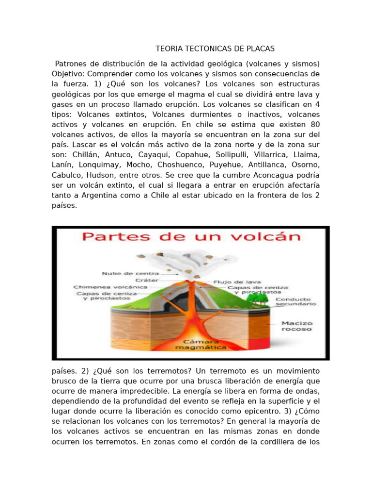 Tectónica de Placas: Volcanes y Terremotos | PDF | Temblores | Placas ...