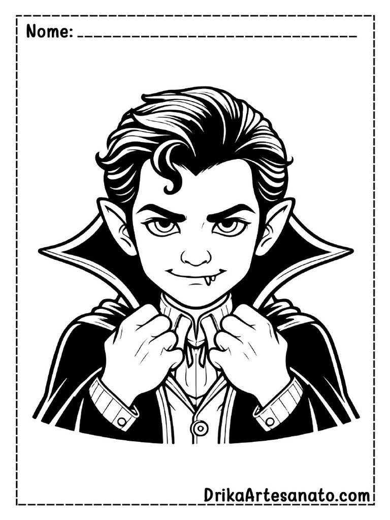 Desenho de Vampiro para Colorir 49 | PDF