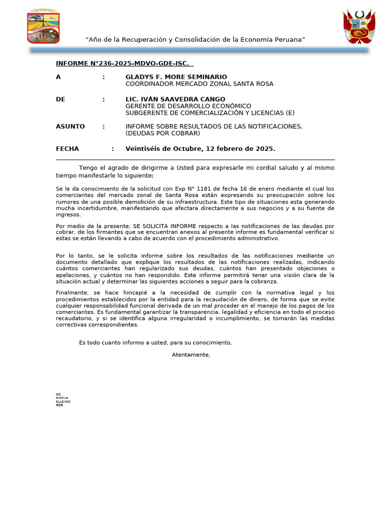 Informe 236-2025 | PDF | Economias