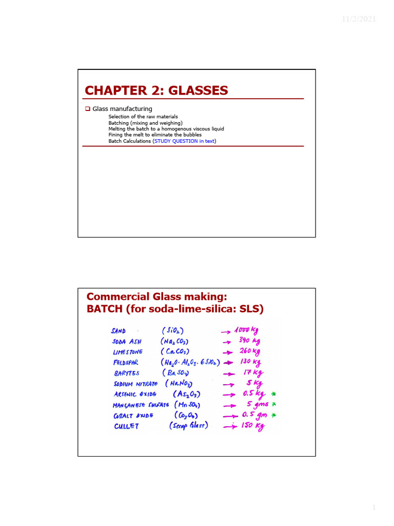 Glass Manufacturing Process Overview | PDF | Glasses | Aluminium Oxide