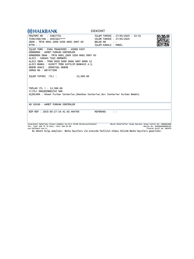 Dekont 27052025 1605847941726977841 | PDF