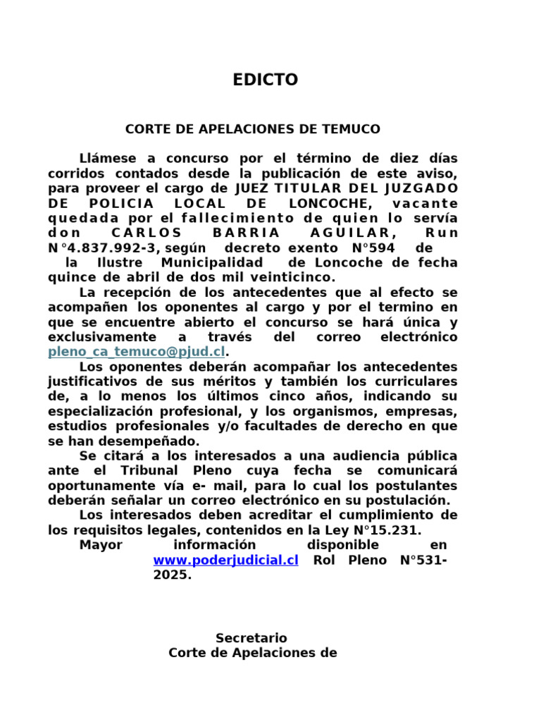 Edicto 531-2025 | PDF
