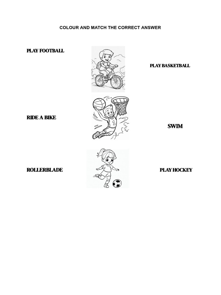 Colour and Match The Correct Answer | PDF