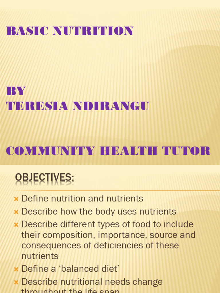 BASIC NUTRITION Introduction | PDF | Foods | Nutrition