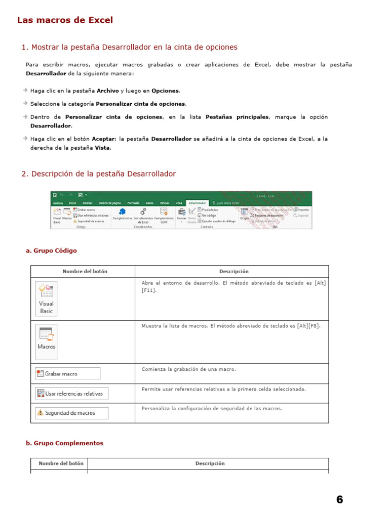 Páginas Desdemanual VBA Excel 2016-5 | PDF