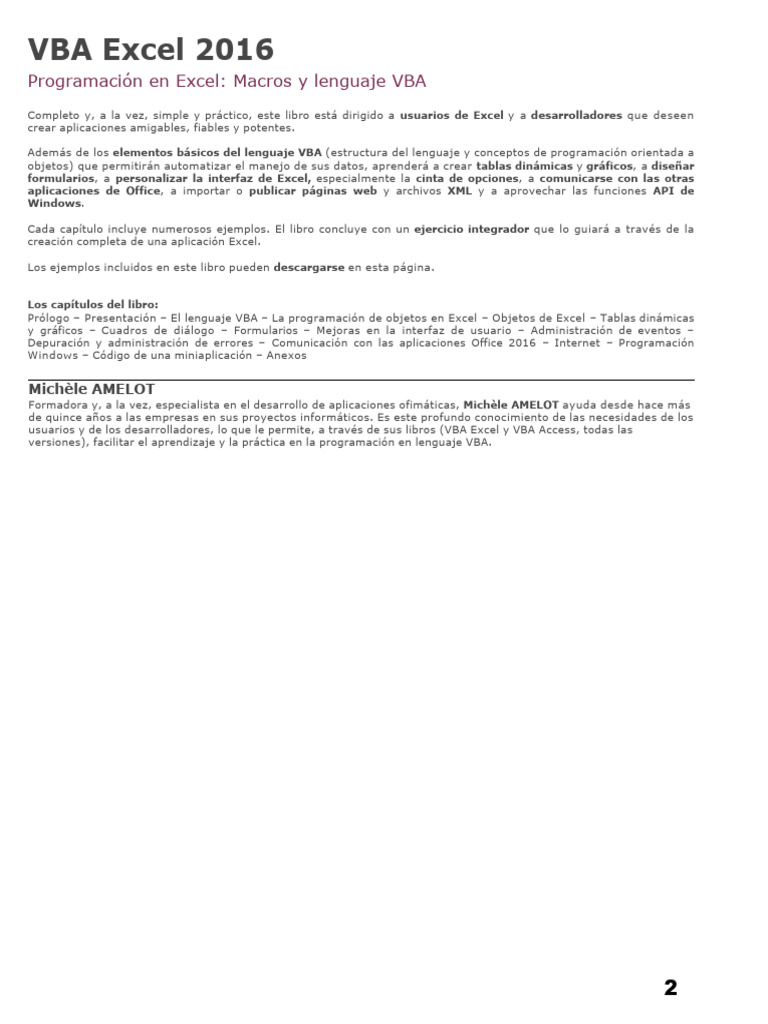 Páginas Desdemanual VBA Excel 2016 | PDF