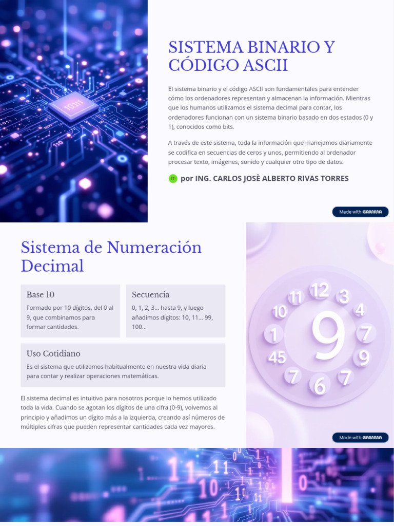 SISTEMA-BINARIO-Y-CODIGO-ASCII | PDF | Ascii | Poco