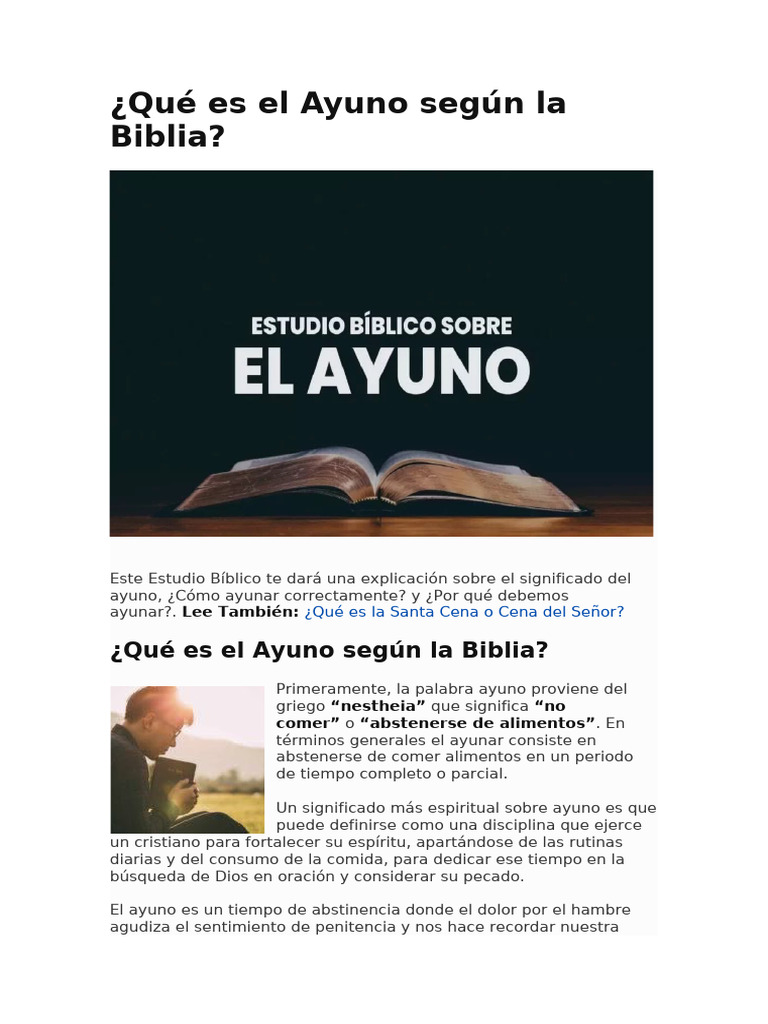 10.- El Ayuno según la Biblia | PDF | Rápido | Biblia