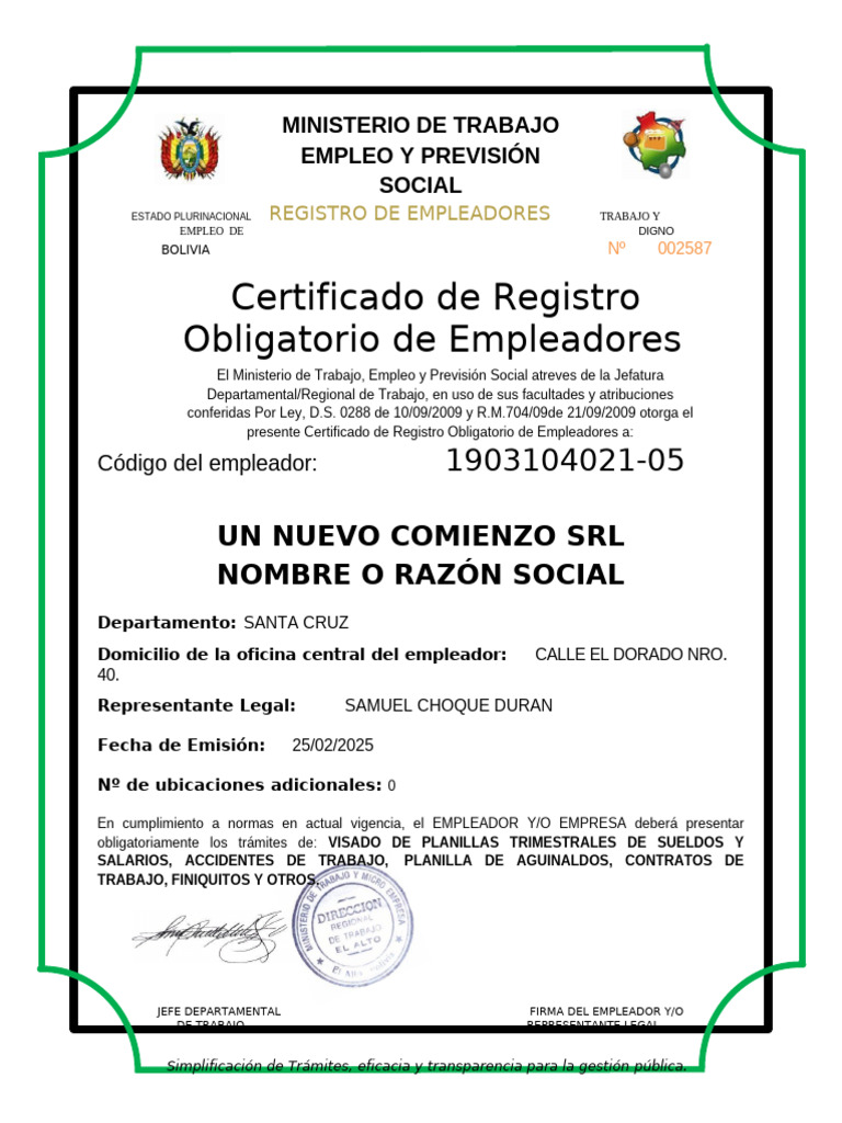 Certificado-de ROE UN NUEVO COMIENZO | PDF
