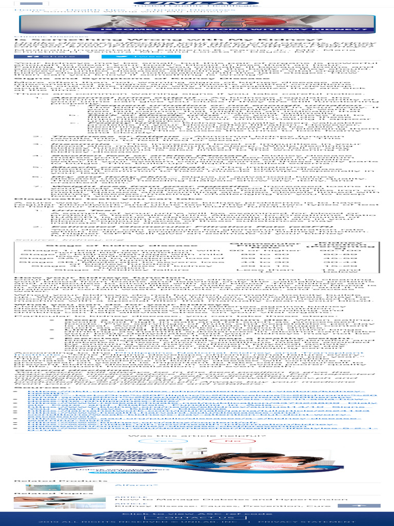 Is Something Wrong With My Kidney-Unilab | PDF | Kidney | Medical ...