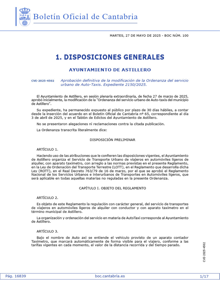 Boletín Oficial de Cantabria: 1. Disposiciones Generales | PDF | Licencia de conducir