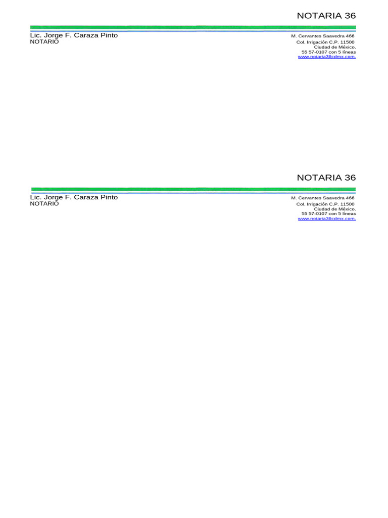 Encabezado Notaria 36 | PDF