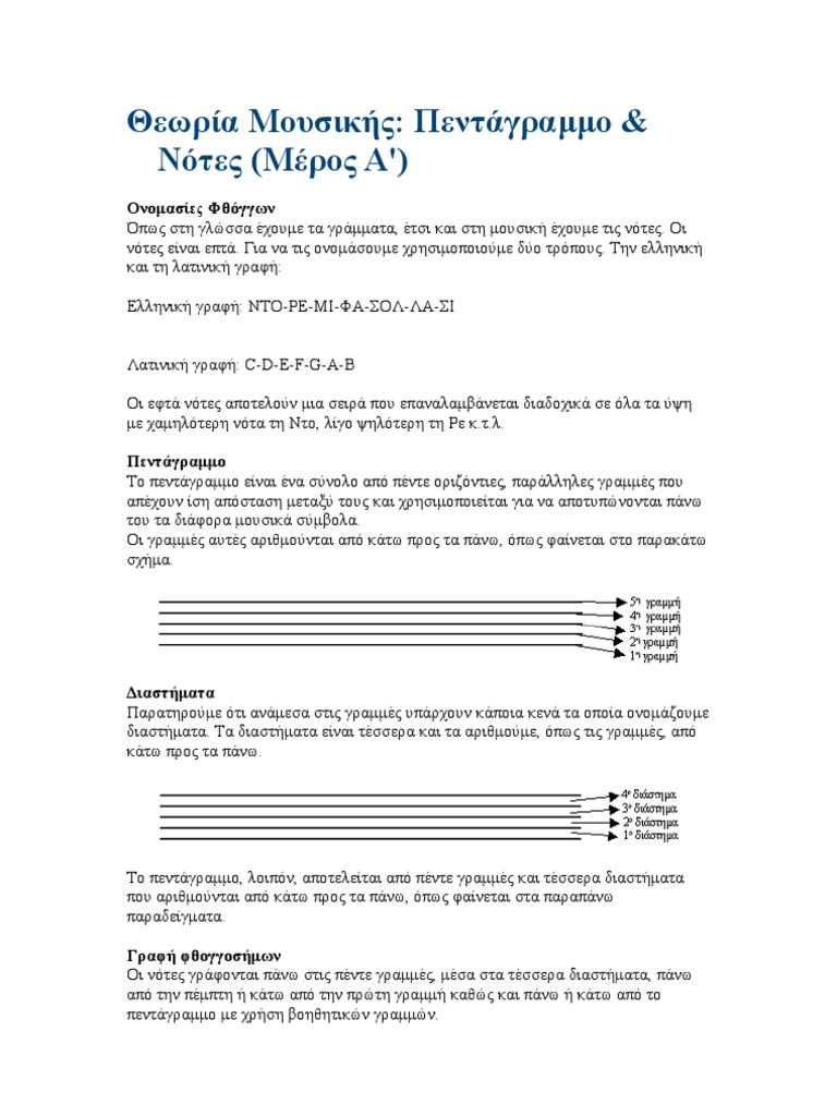 Θεωρία Μουσικής - Νοτες | PDF