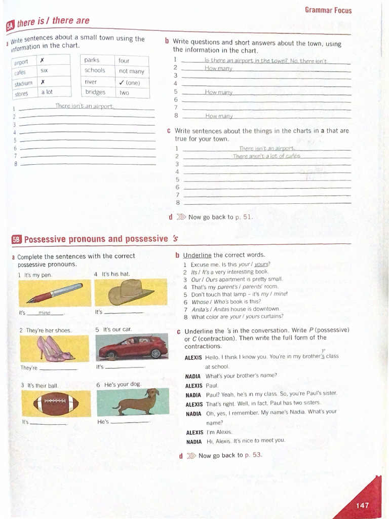 A Write Sentences About A Small Town Using The | PDF | Language ...