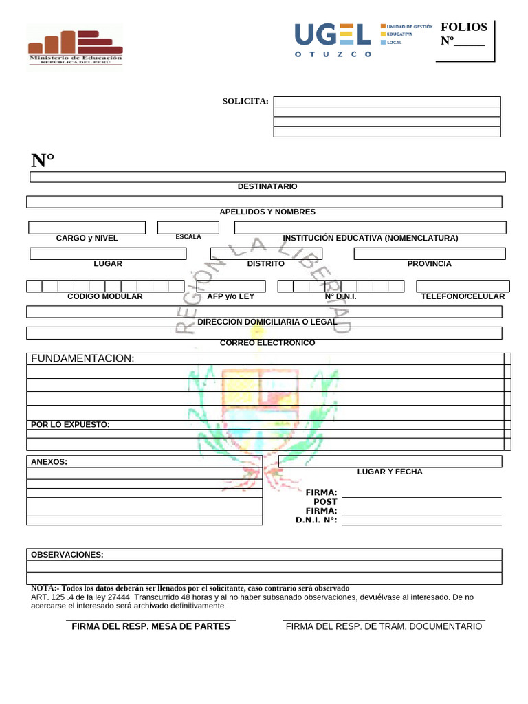 Foe Trámite: Folios # | PDF