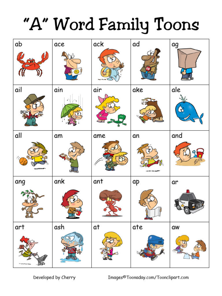 Word Family Chart A | PDF