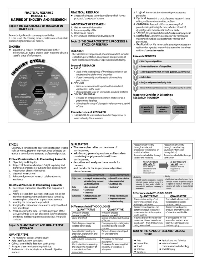 PR 1 - Module 1 Handout | PDF | Methodology | Qualitative Research