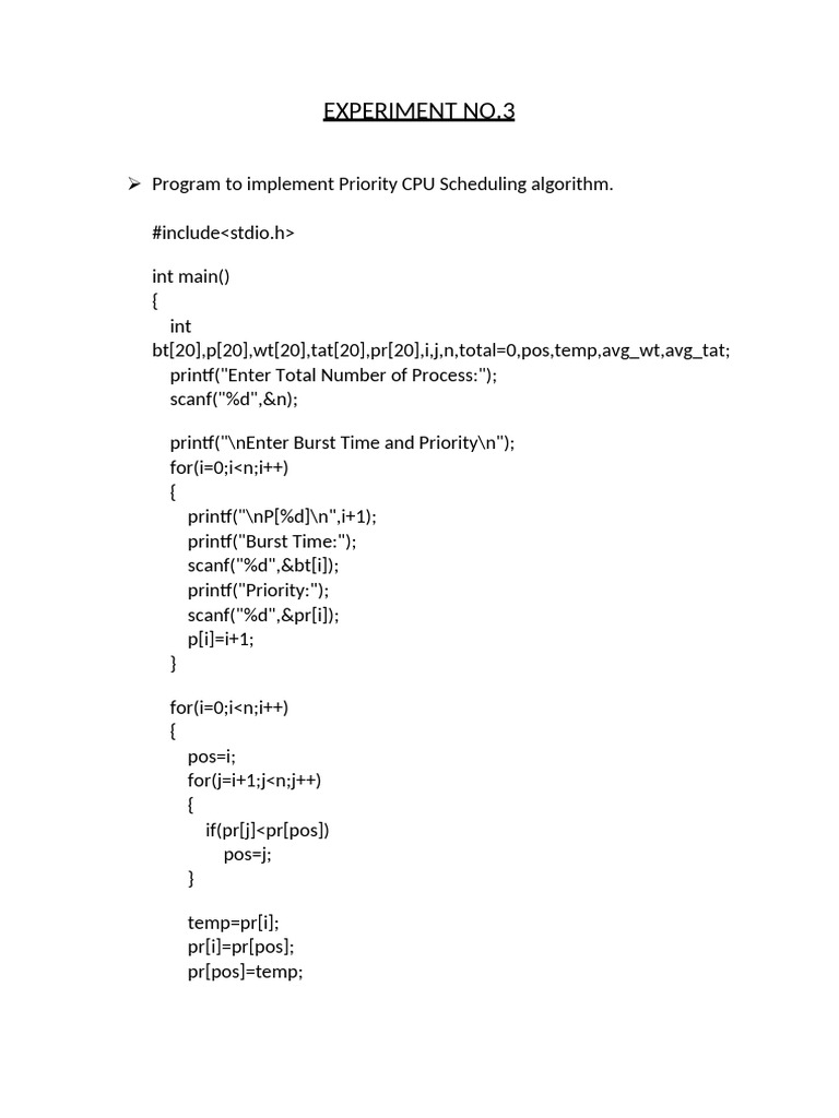OS Experiment No-3 | PDF