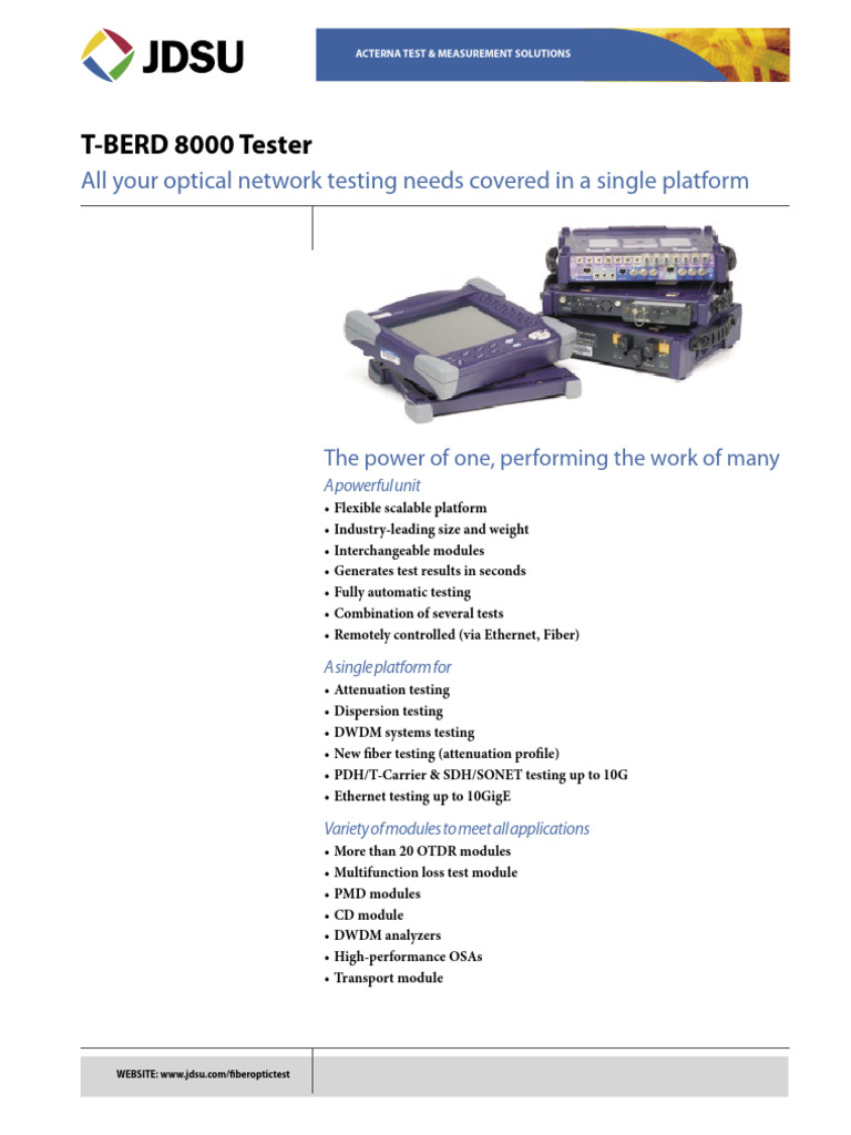 Jdsu Tberd-8000 Console | PDF | Wavelength Division Multiplexing ...