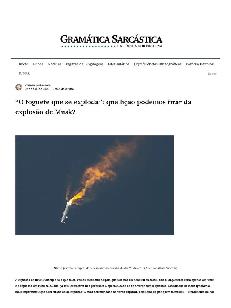 "O Foguete Que Se Exploda" - Que Lição Podemos Tirar Da Explosão de ...