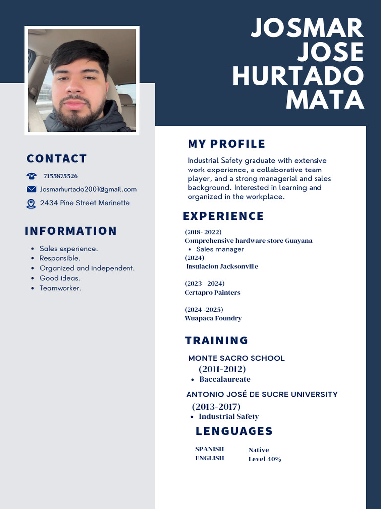 Currículum Vitae Asesor Financiero Profesional Corporativo Azul y Gris (2) | PDF