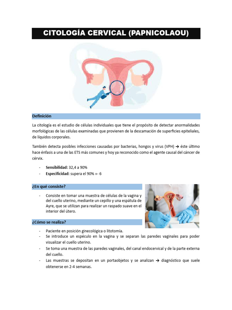 Guía Completa sobre Citología Cervical | PDF | Biopsia | Enfermedades y ...