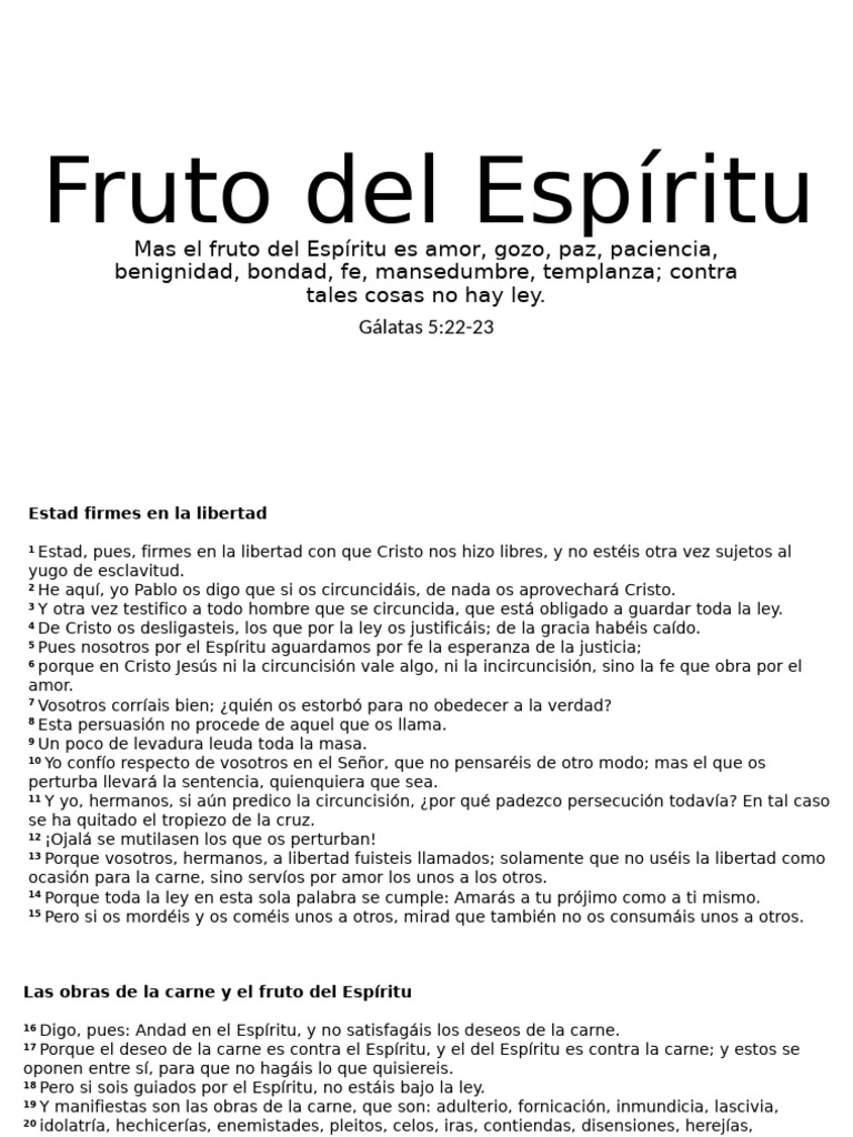 Fruto Del Espíritu | PDF | Fruto Del Espiritu Santo | Amor