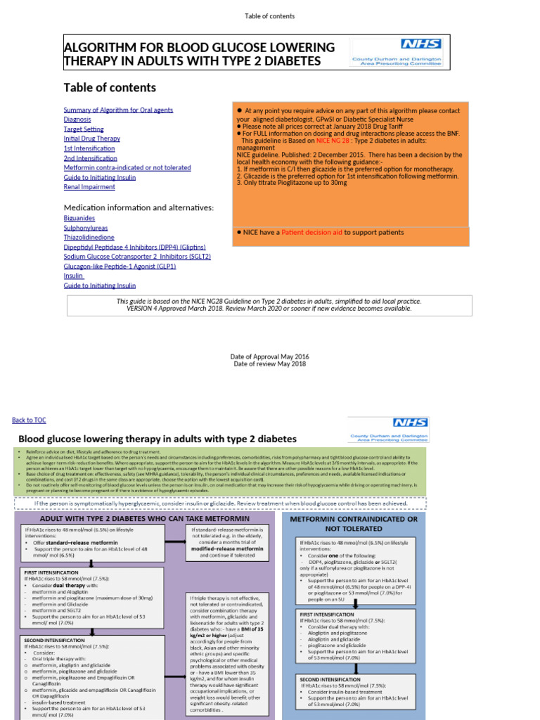 Diabetes Prescribing Algorithm v1 March | PDF | Glycated Hemoglobin ...