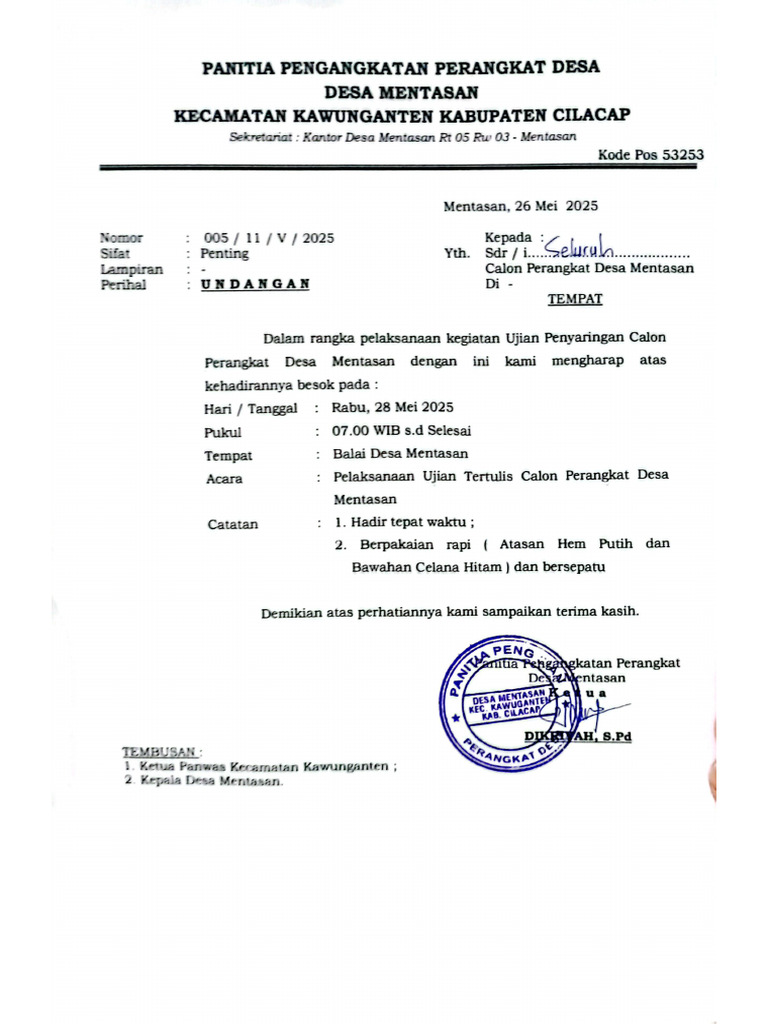 Und. Ujian Tertulis | PDF