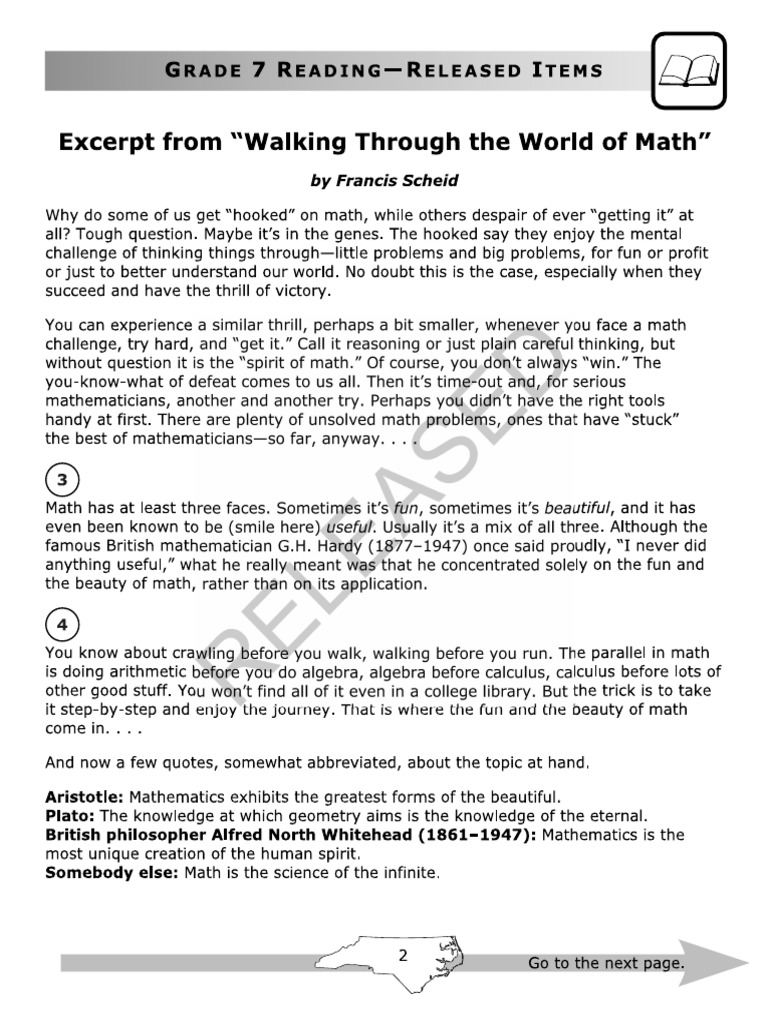 RI7.6 Review-April 15-Excerpt From Walking Through The World of Math | PDF