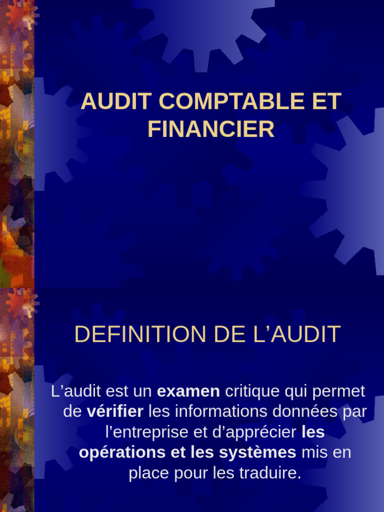 Audit Comptable et Financier | PDF | Audit financier | Risque