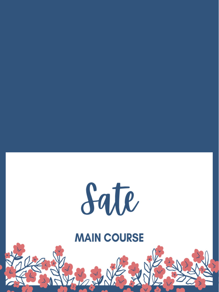 Pink Floral Illustration Folded Name Tag Card | PDF