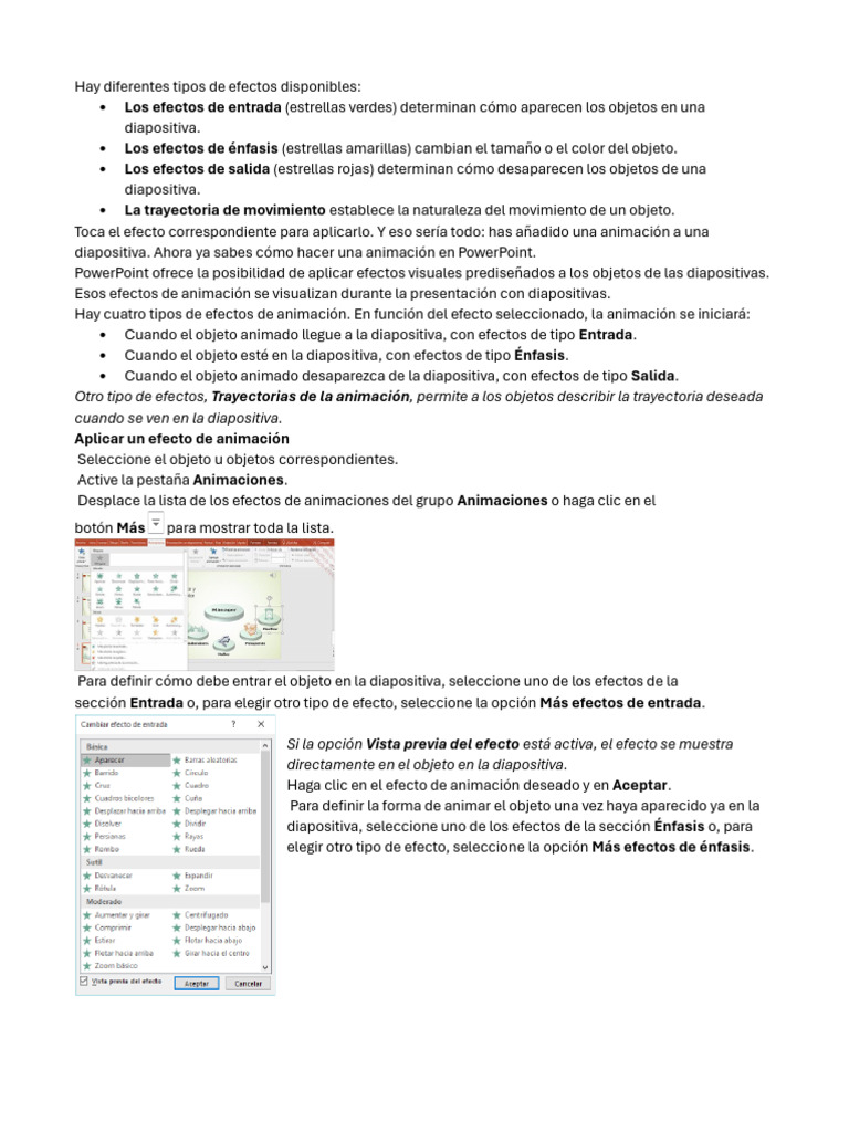 EFECTOS Y ANIMACIONES | PDF | Botón (Computación) | Microsoft PowerPoint